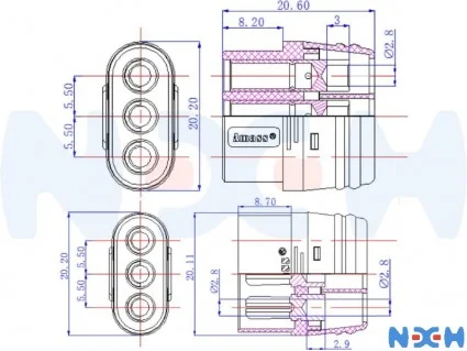 Amass MR60 connector set